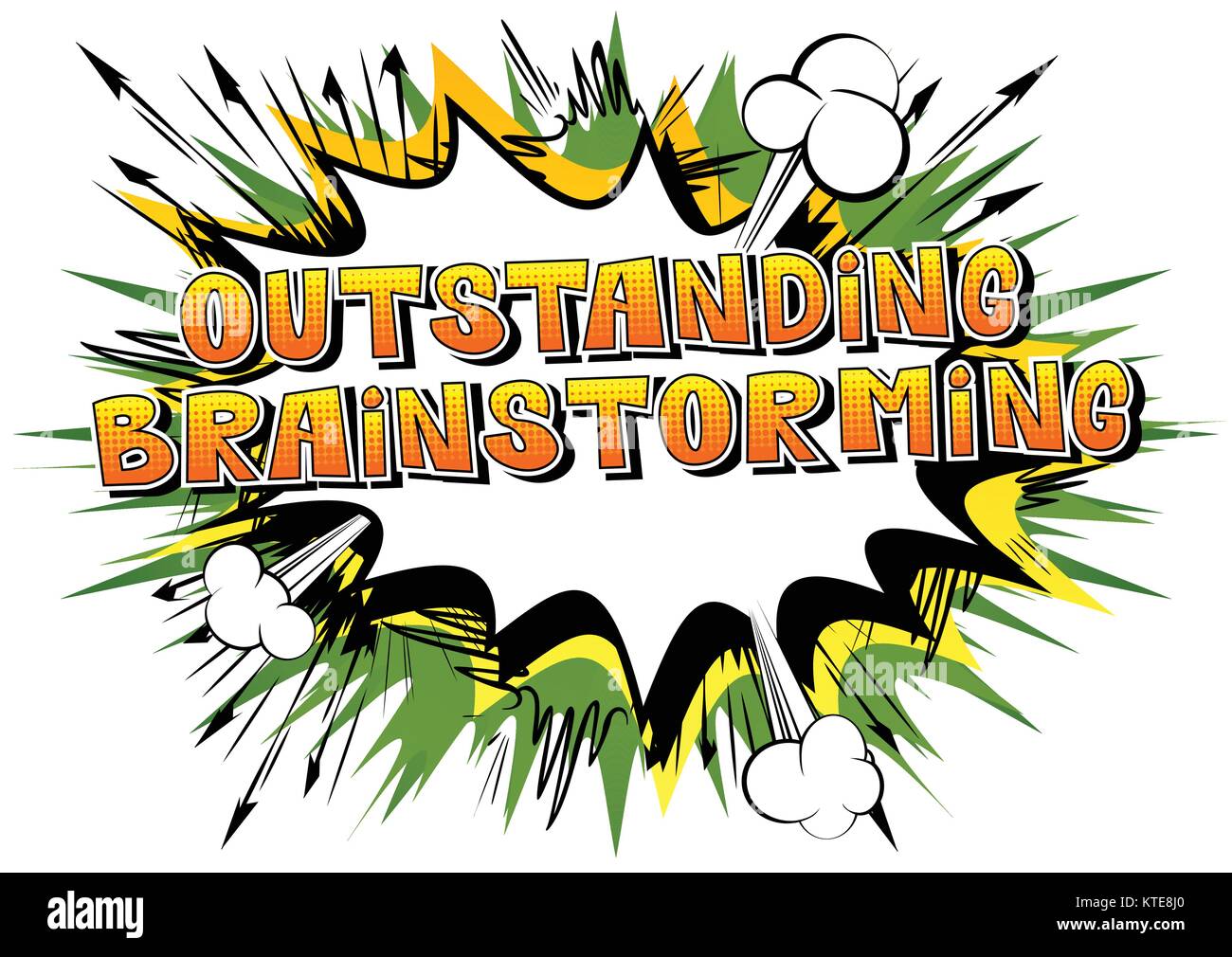 Outstanding Brainstorming - Comic book style word on abstract ...