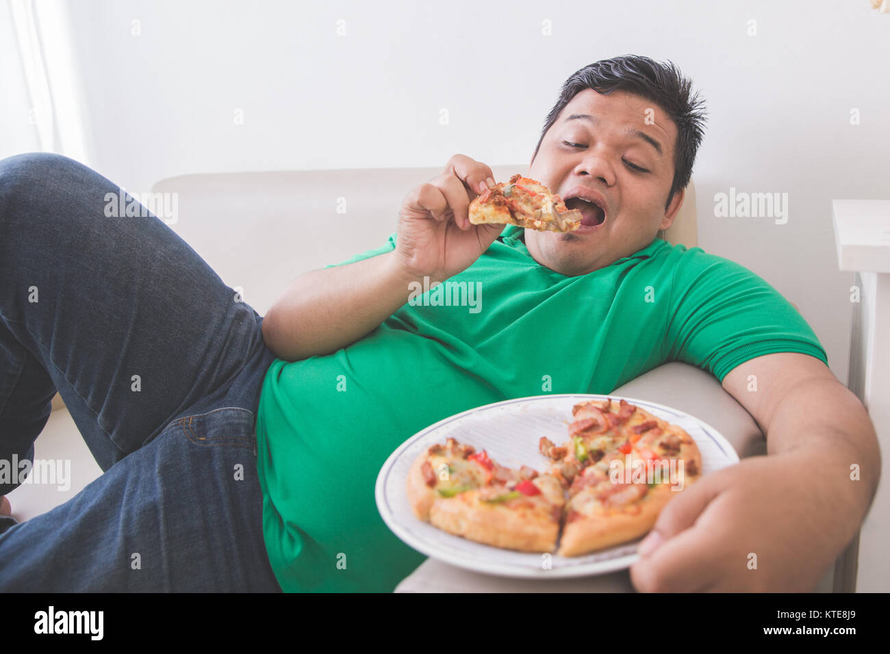 Fat Guy Eating Pizza