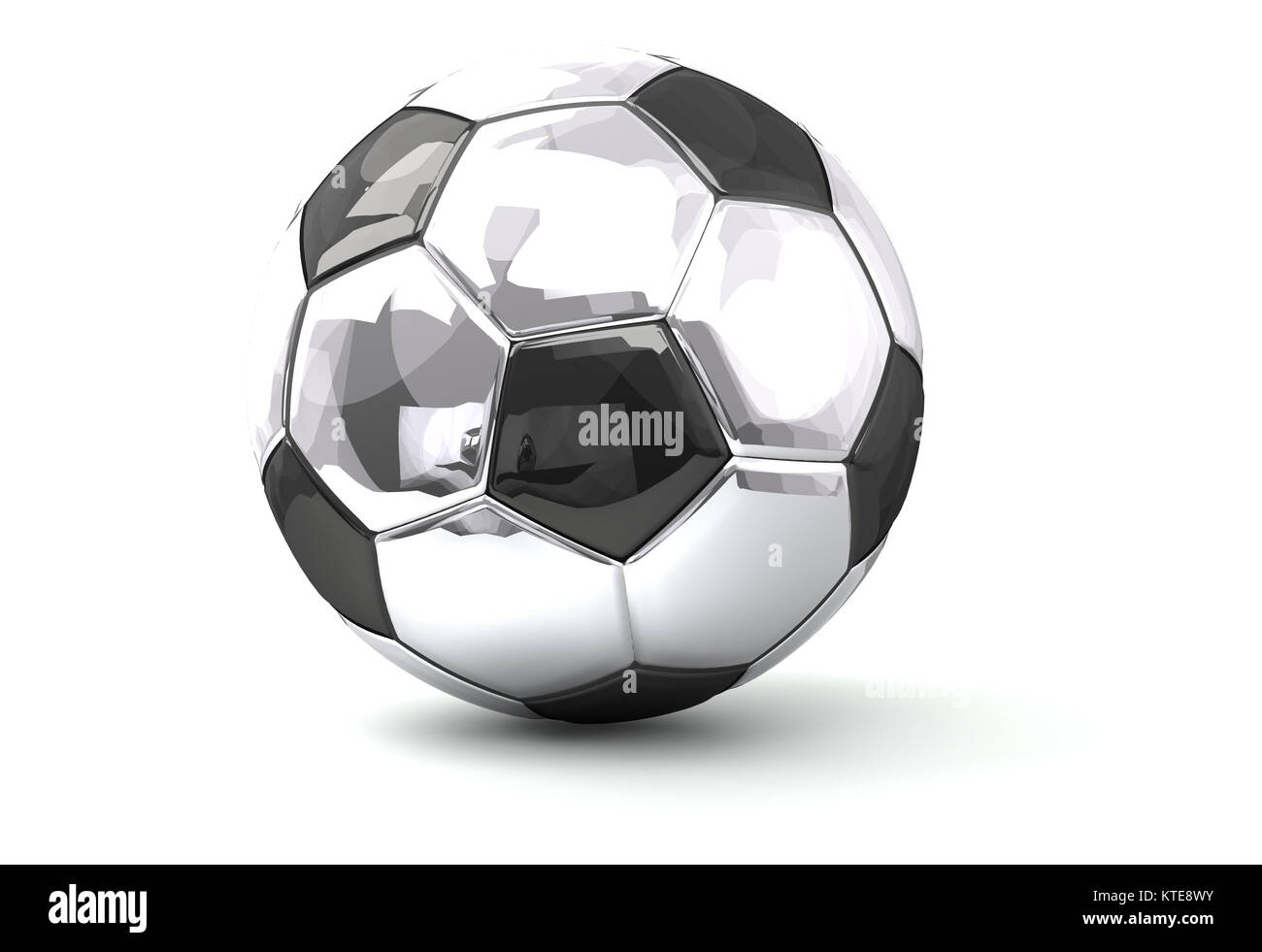 silver soccer football ball 3d rendering isolated Stock Photo - Alamy