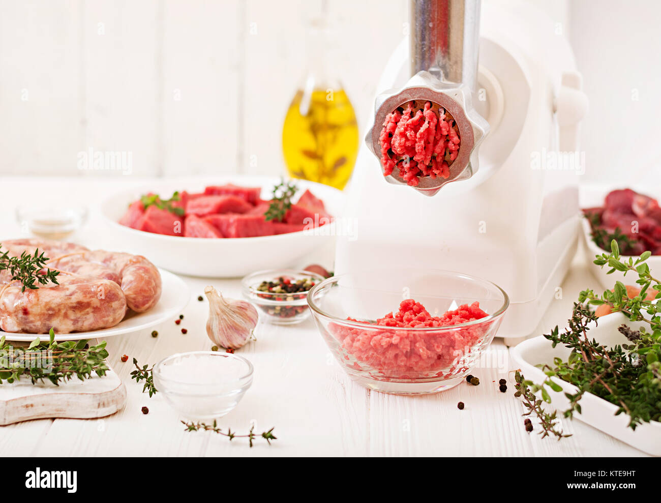 Meat grinder sausage food hi-res stock photography and images - Alamy