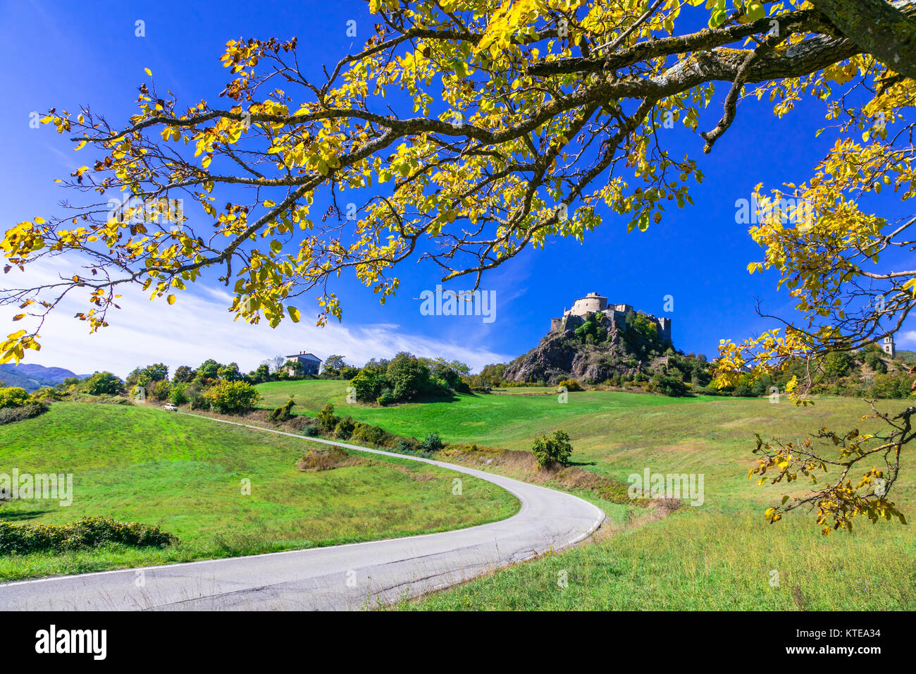 Impressive Bardi castle,panoramic view,Parma,Emilia Romagna,Italy Stock ...