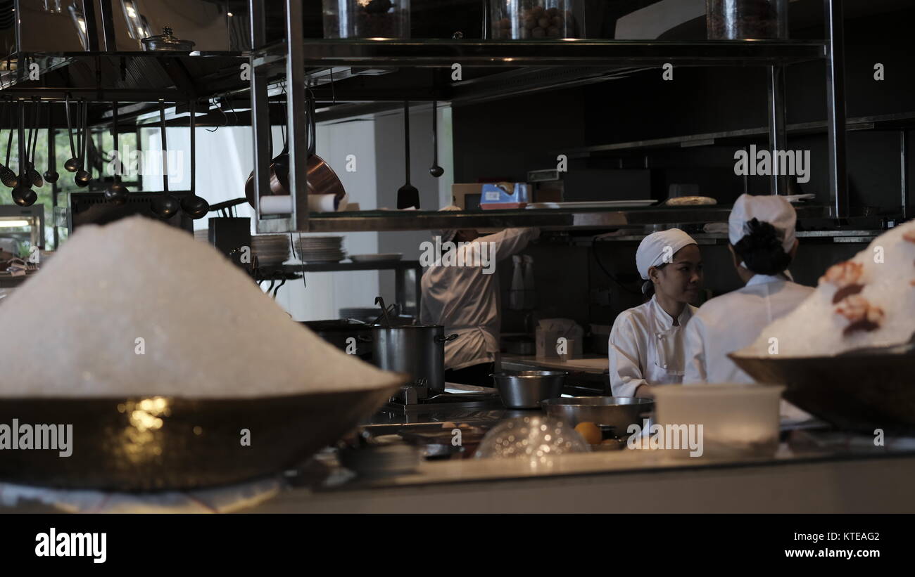 Prep Cooks and Line Cooks dining hall at five star hotel buffet Bangkok ...