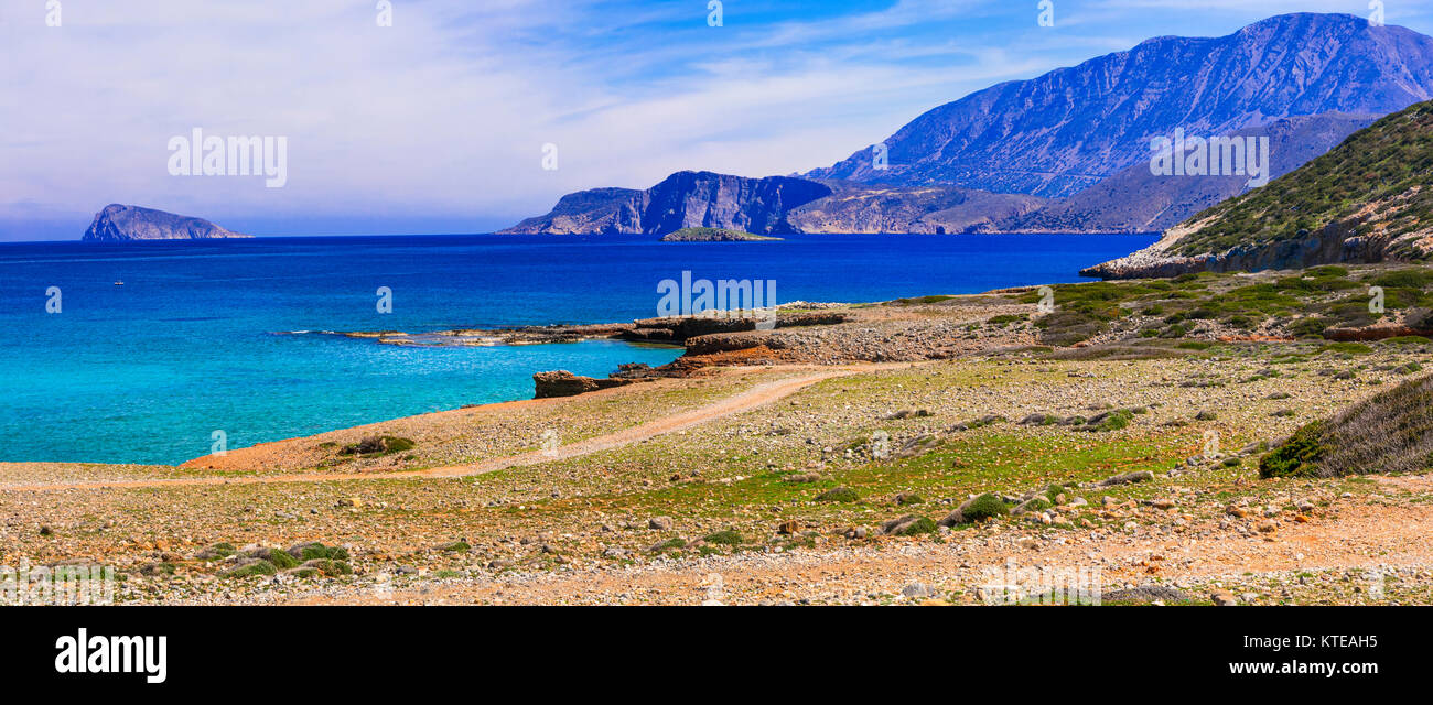 Beautiful beach of Crete island,panoramic view,Greece Stock Photo - Alamy