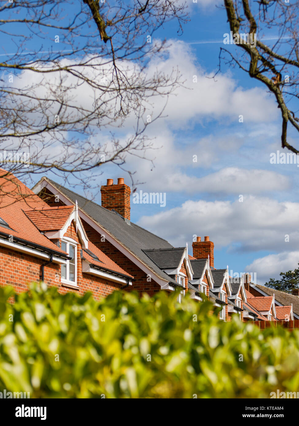 Roofscape new housing UK Stock Photo - Alamy