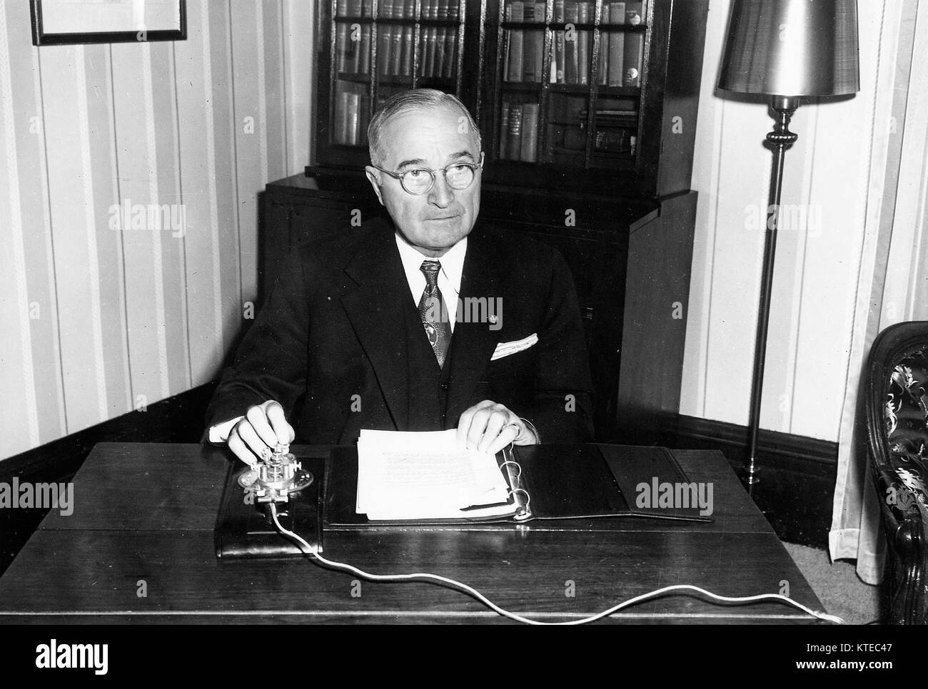 12 24 1951 President Harry S. Truman at home in Independence, Missouri ...