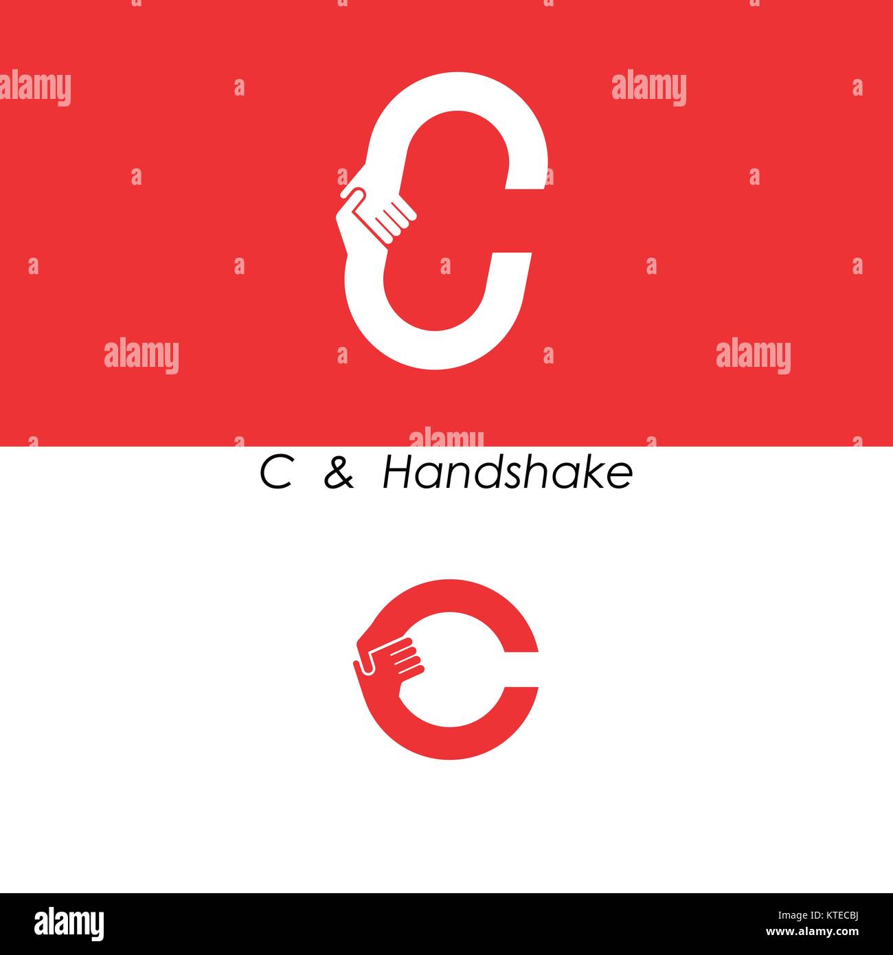 C - Letter abstract icon & hands logo design vector template.Teamwork ...