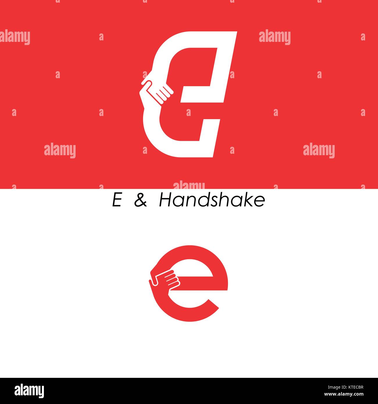 E - Letter abstract icon & hands logo design vector template.Teamwork ...