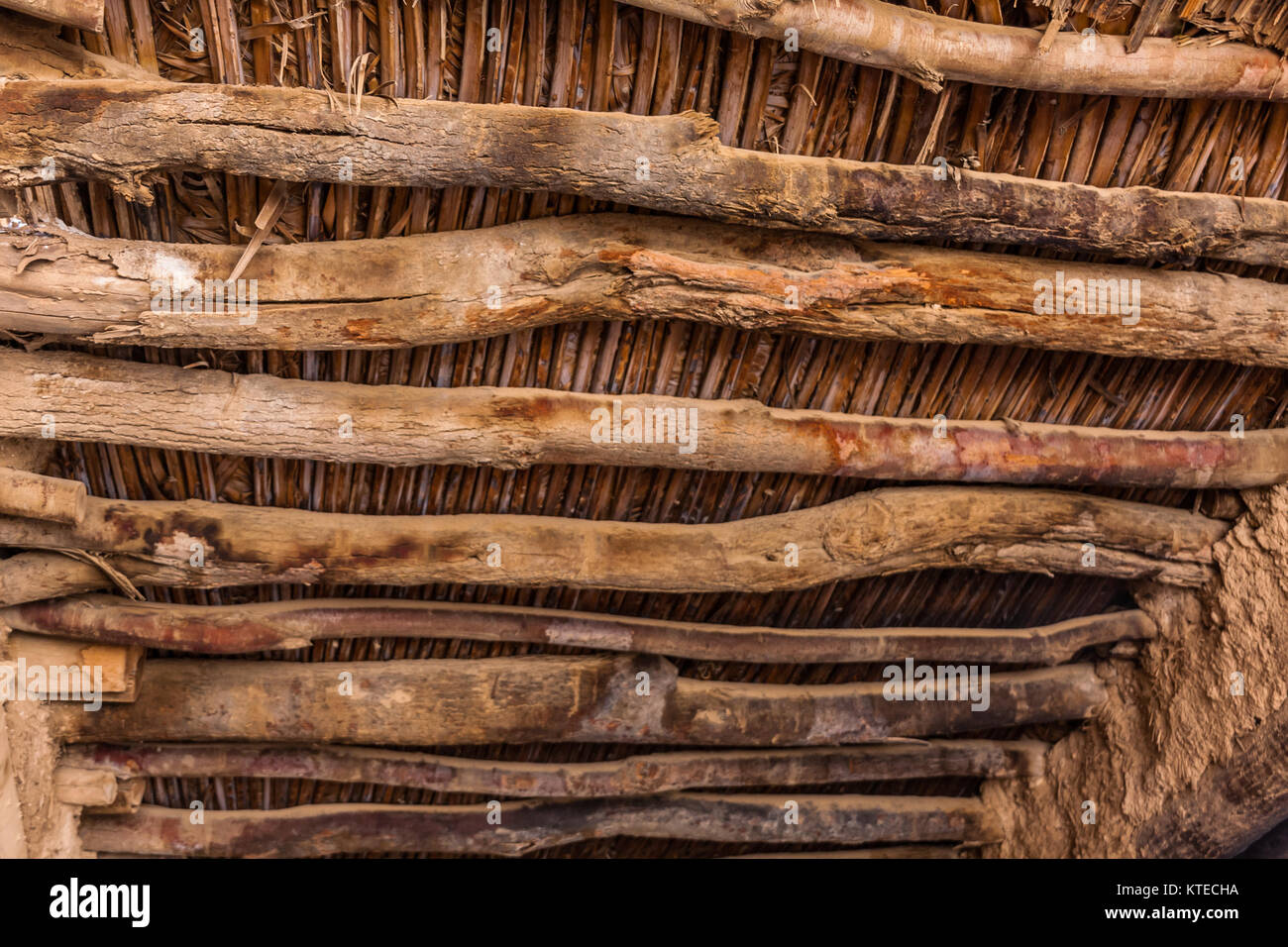 A close up view of the wooden ceiling covering in a traditional Arab ...