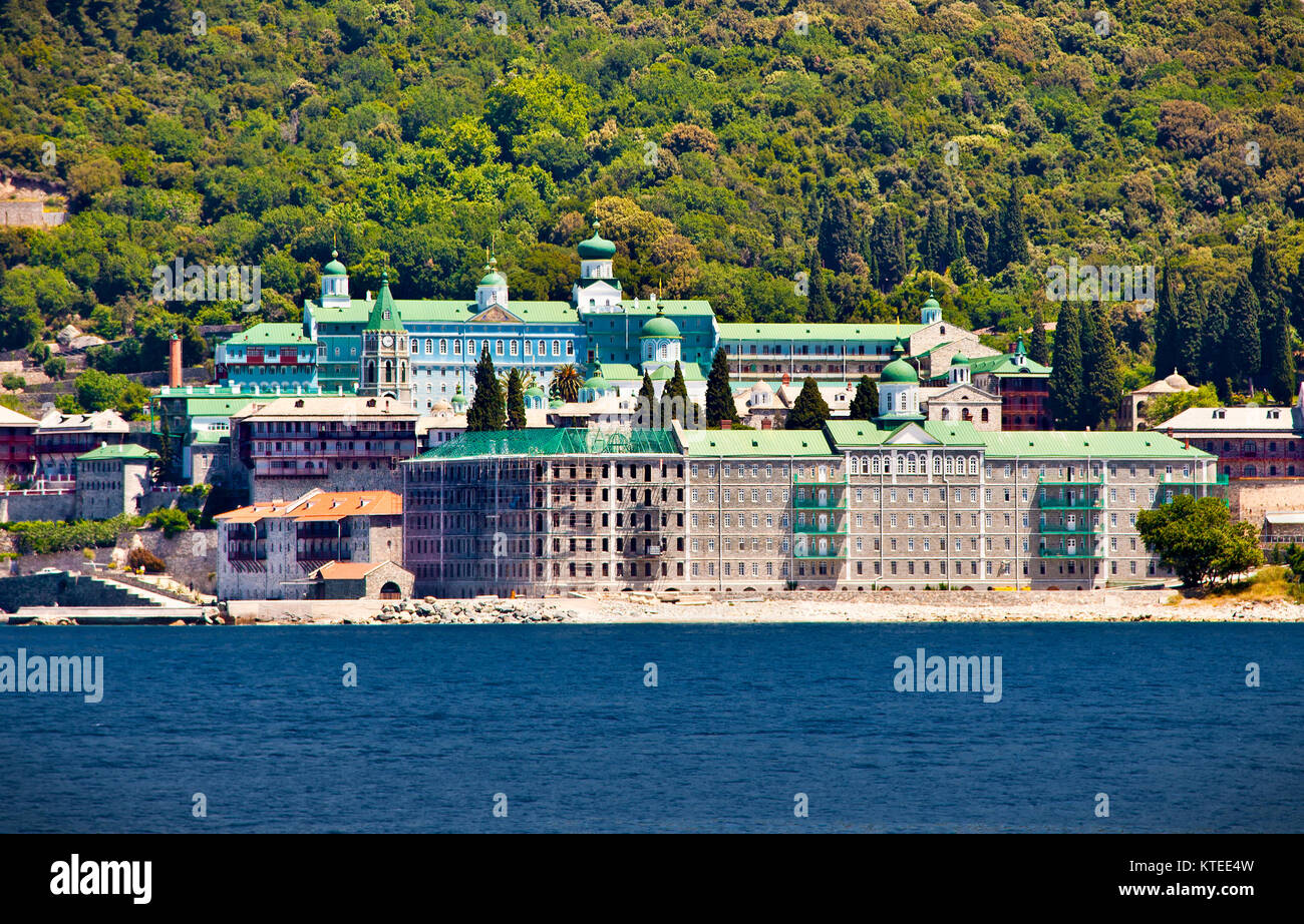 Russian St. Pantaleon Orthodox monastery at Mount Athos, Agion Oros ...
