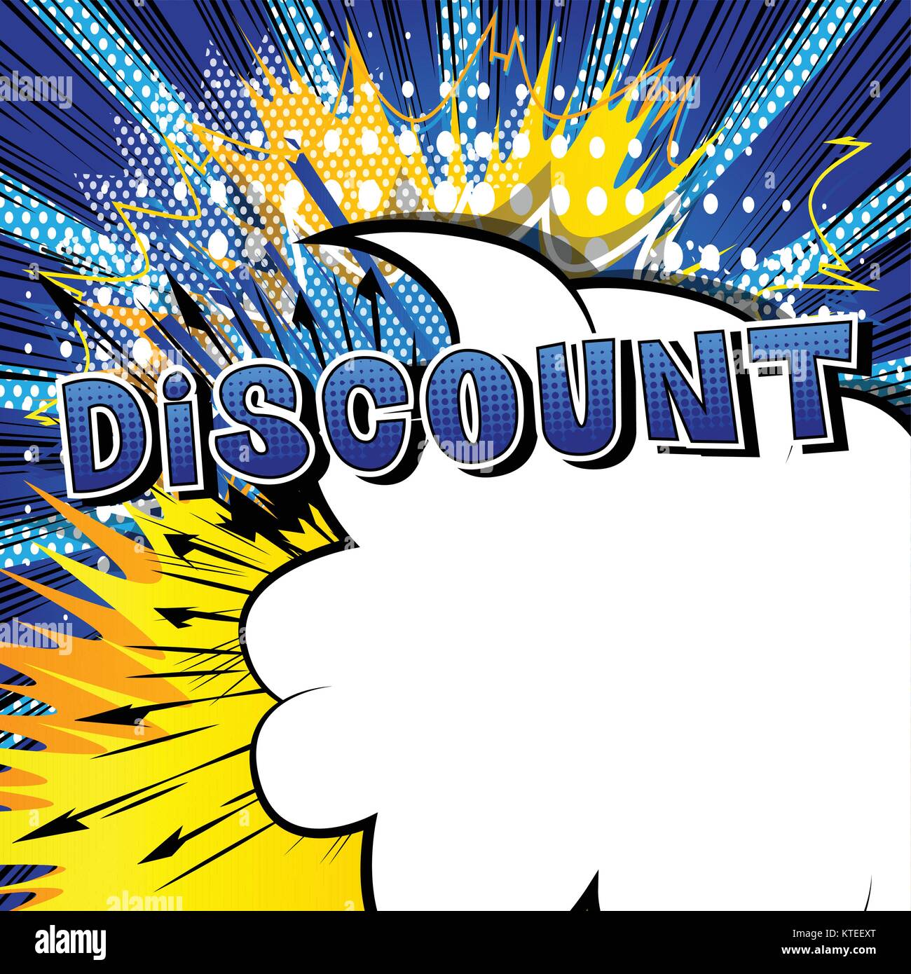 Discount - Comic book style word on abstract background Stock Vector ...