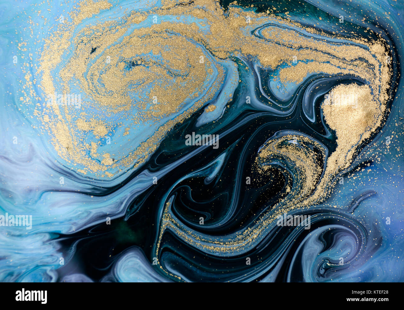 Marble abstract acrylic background. Blue marbling artwork texture ...