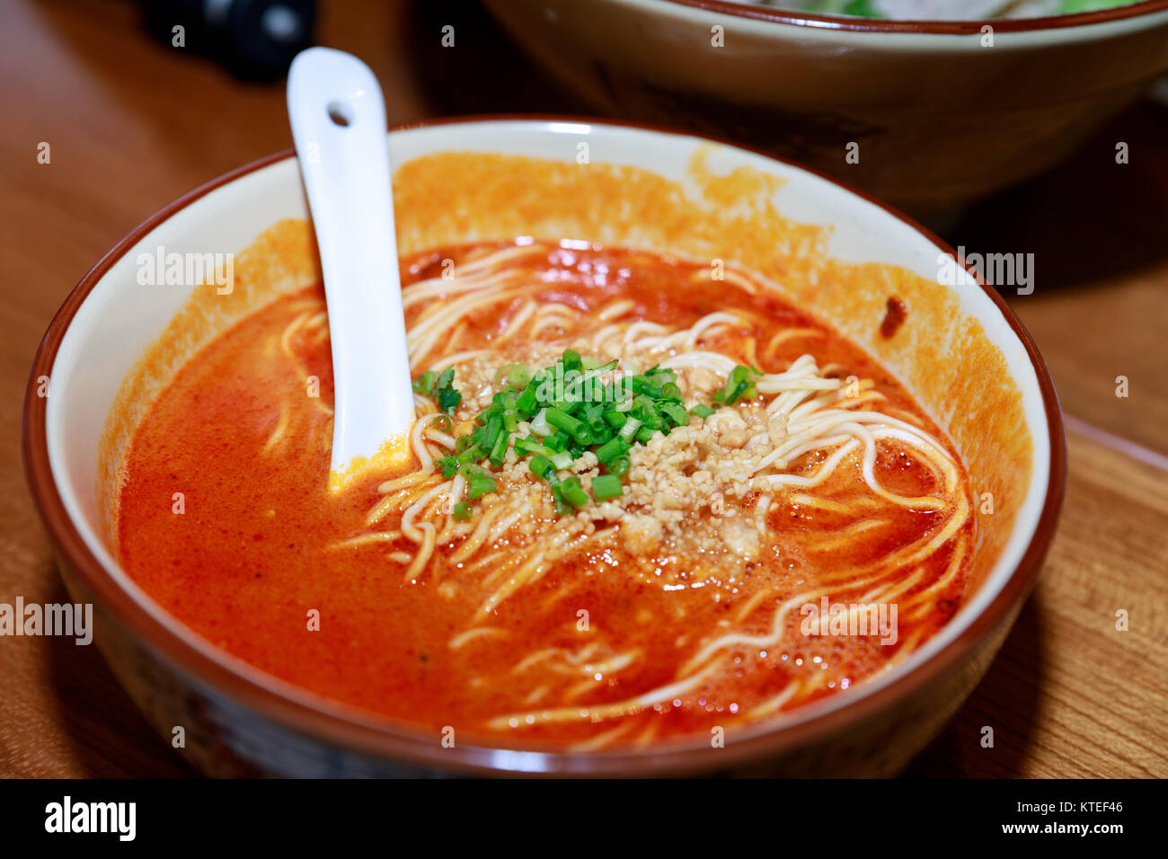 Traditional chinese soup with noodles - Soybean taste Stock Photo - Alamy