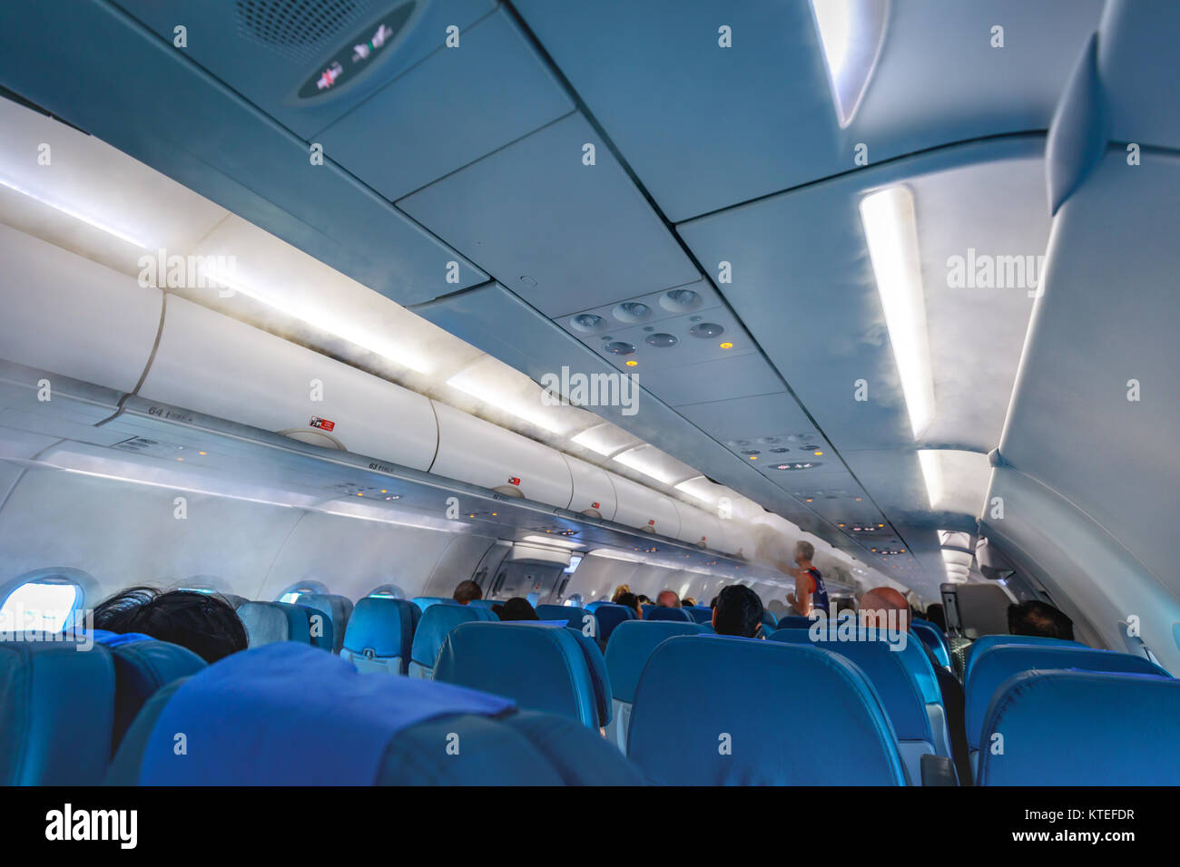 Interior of Philippine Airlines (PAL) with passengers on Nov 17, 2017 ...