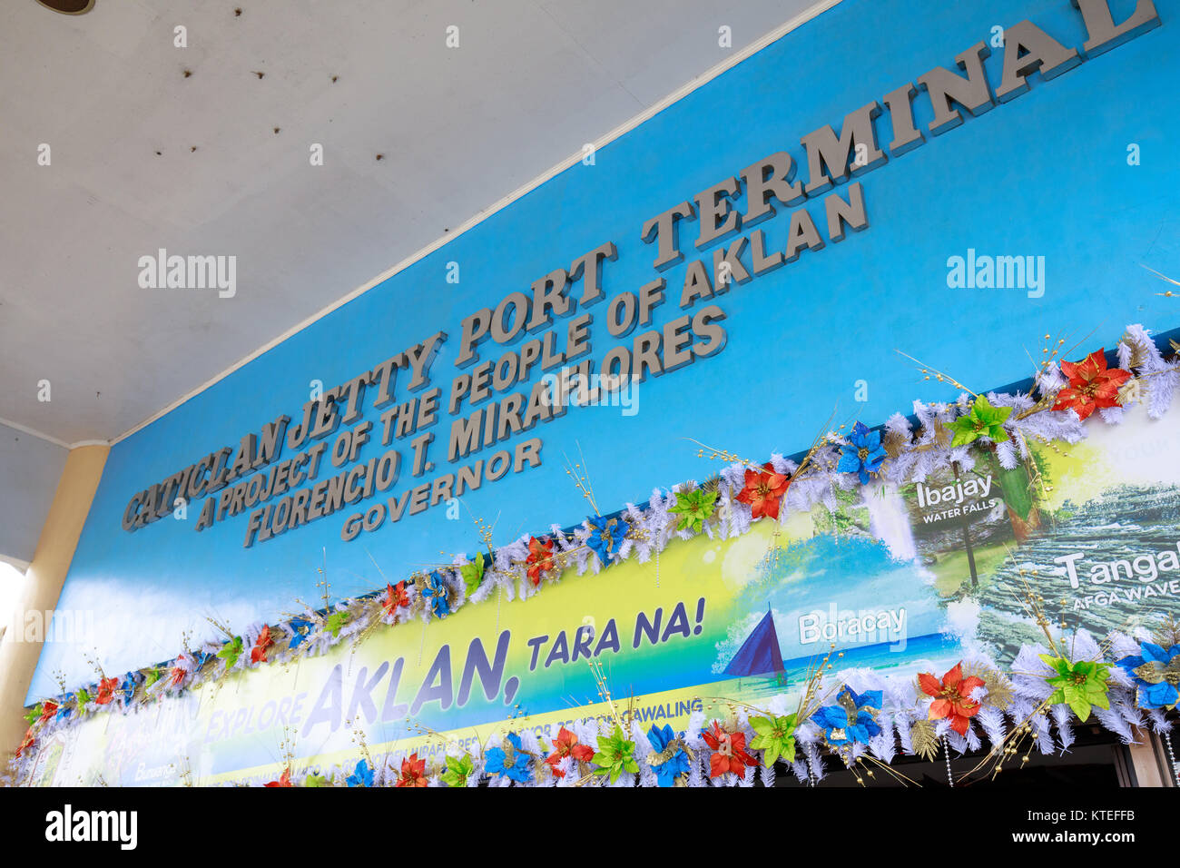 Sign Board of Caticlan jetty port terminal. Best way to get to Boracay ...