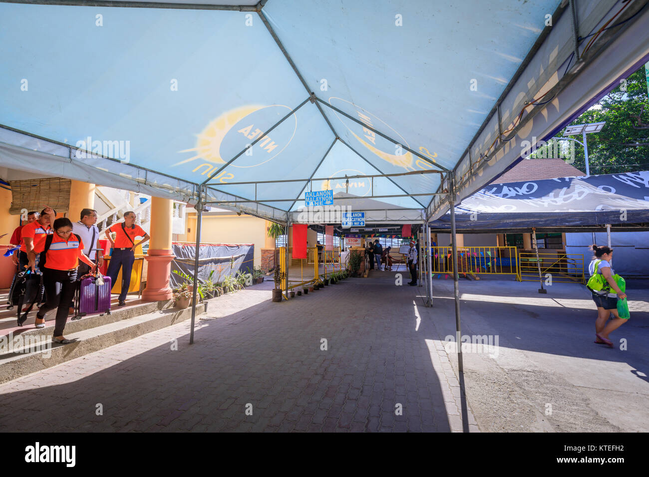 Waiting area of Cagban Jetty Port on Nov 20, 2017 in the Philippines ...