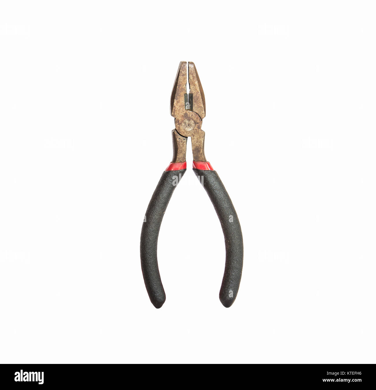 old pliers on white background Stock Photo - Alamy
