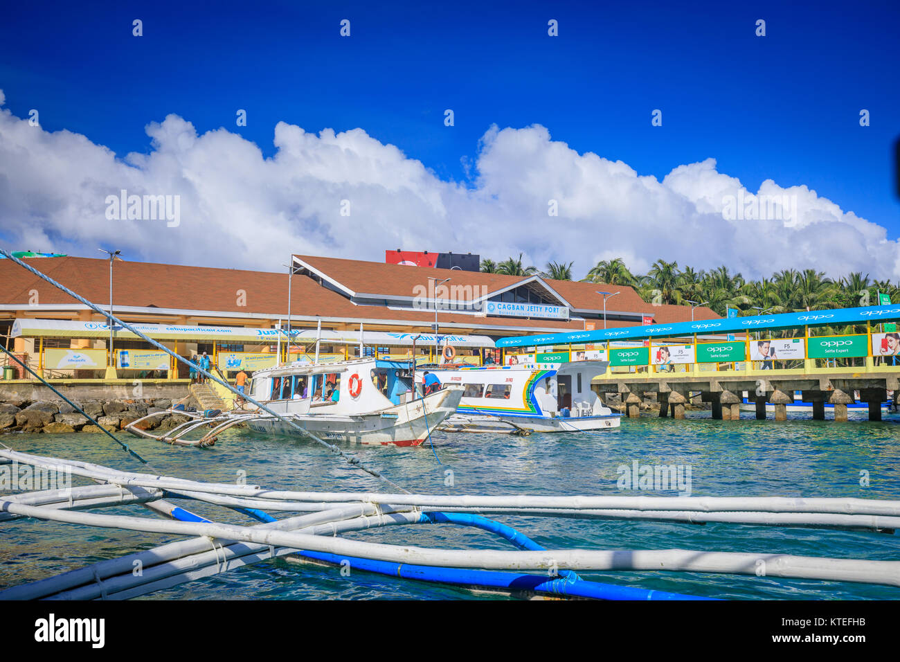 Facade of Cagban Jetty Port, Best way to leaving Boracay Island, on Nov ...
