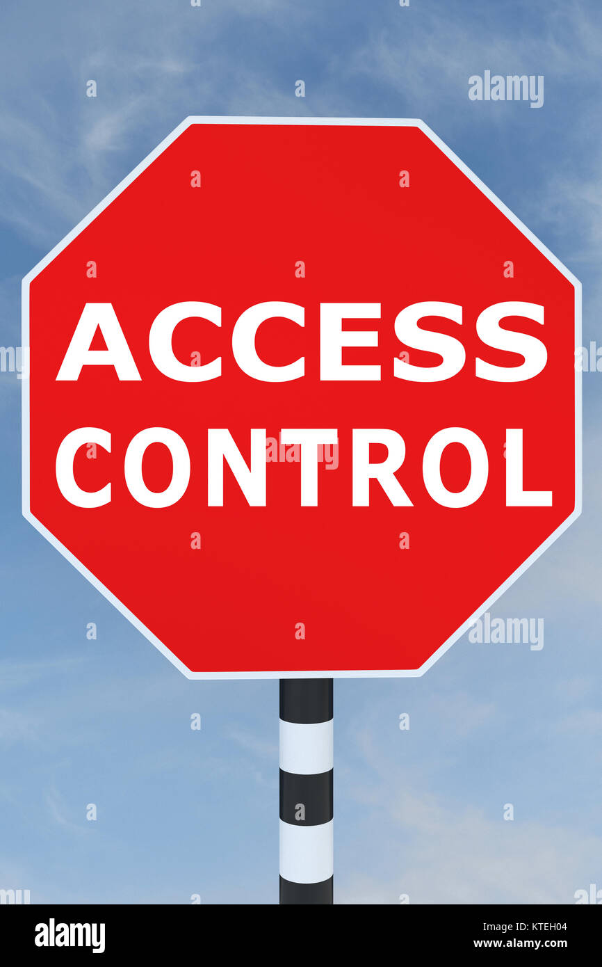 3D illustration of "ACCESS CONTROL" title on road sign Stock Photo - Alamy