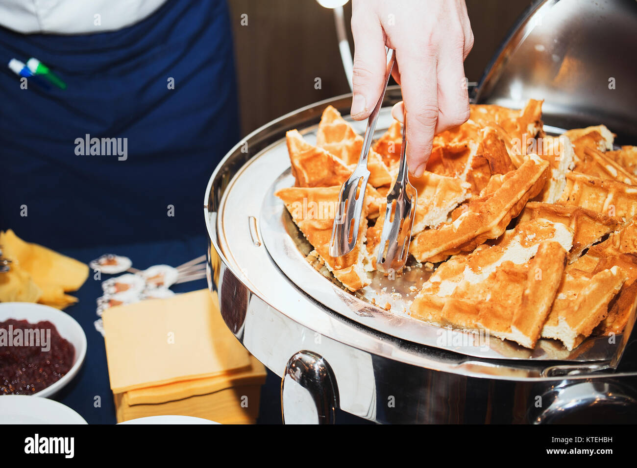 Woman preparing homemade waffles hi-res stock photography and images ...
