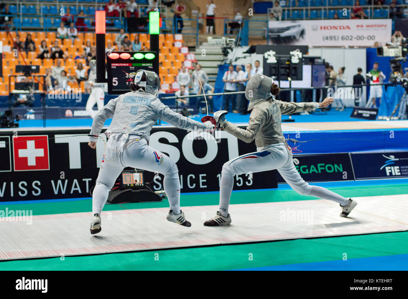 MOSCOW, RUSSIA - MAY 31 2015: Svetlana Kormilitsyna (RUS) and Sara ...