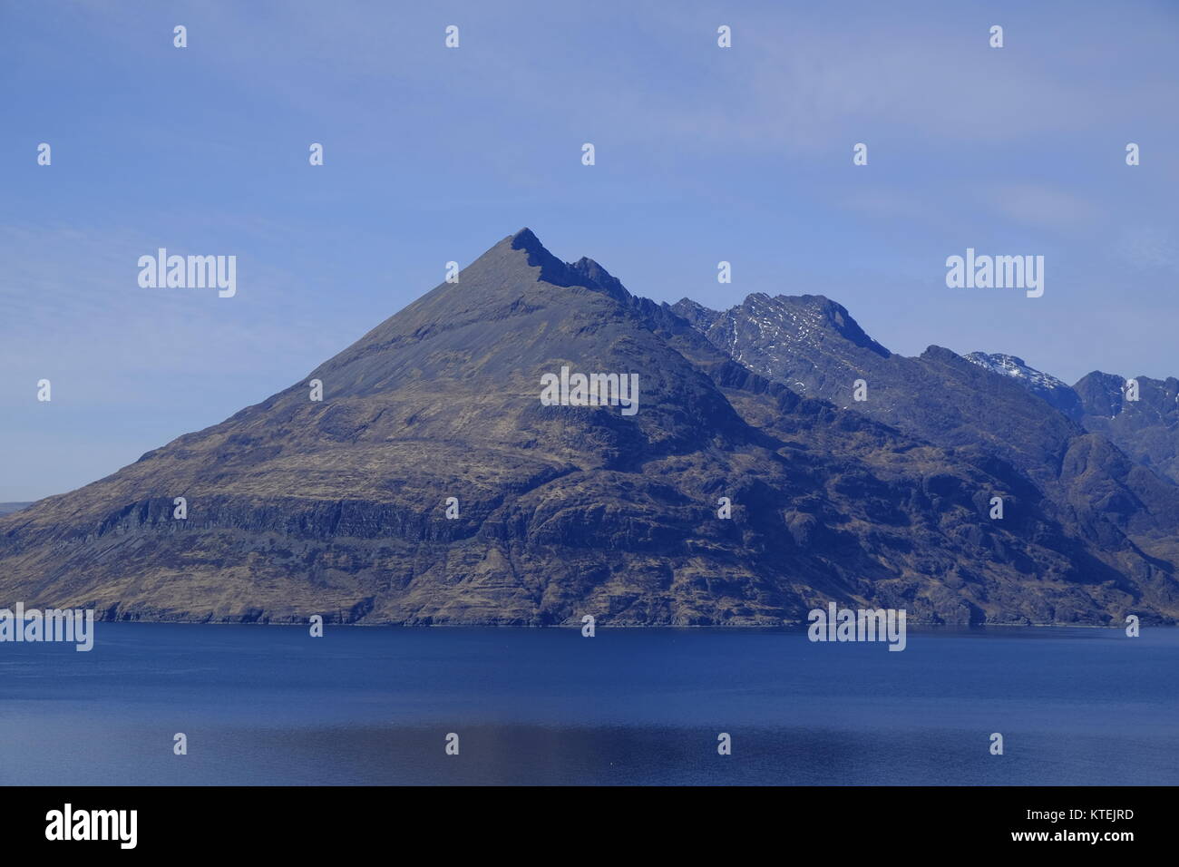 The Cuillin mountains and Sgurr Alasdair peak at the Isle of Skye in ...