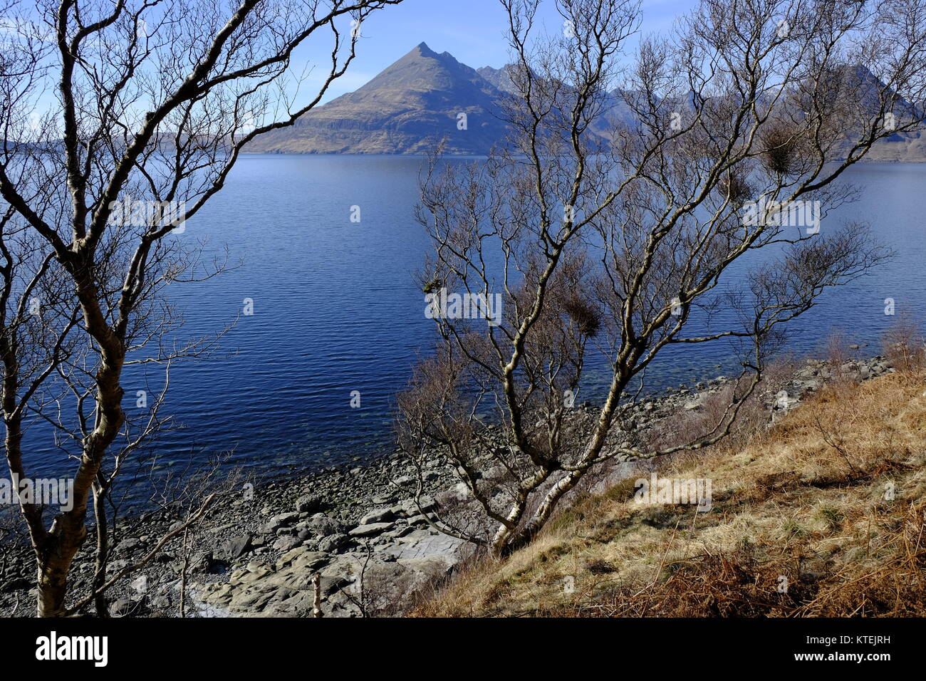 The Cuillin mountains and Sgurr Alasdair peak at the Isle of Skye in ...
