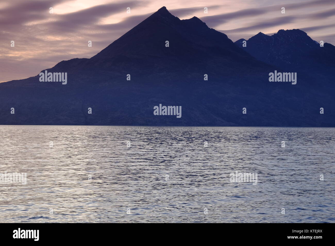 The Cuillin mountains and Sgurr Alasdair peak at the Isle of Skye in ...