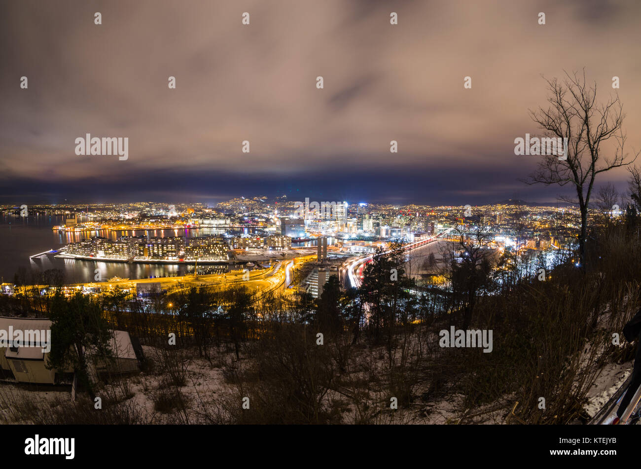 Oslo night aerial hi-res stock photography and images - Alamy