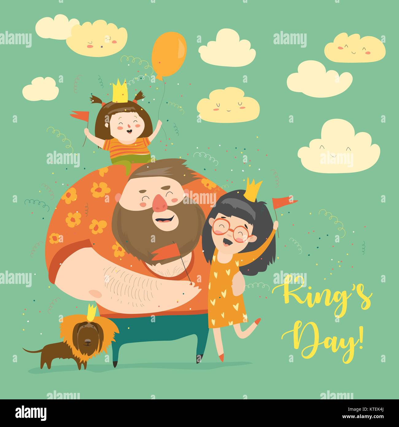 Family celebrating Kings Day Stock Vector Image & Art - Alamy