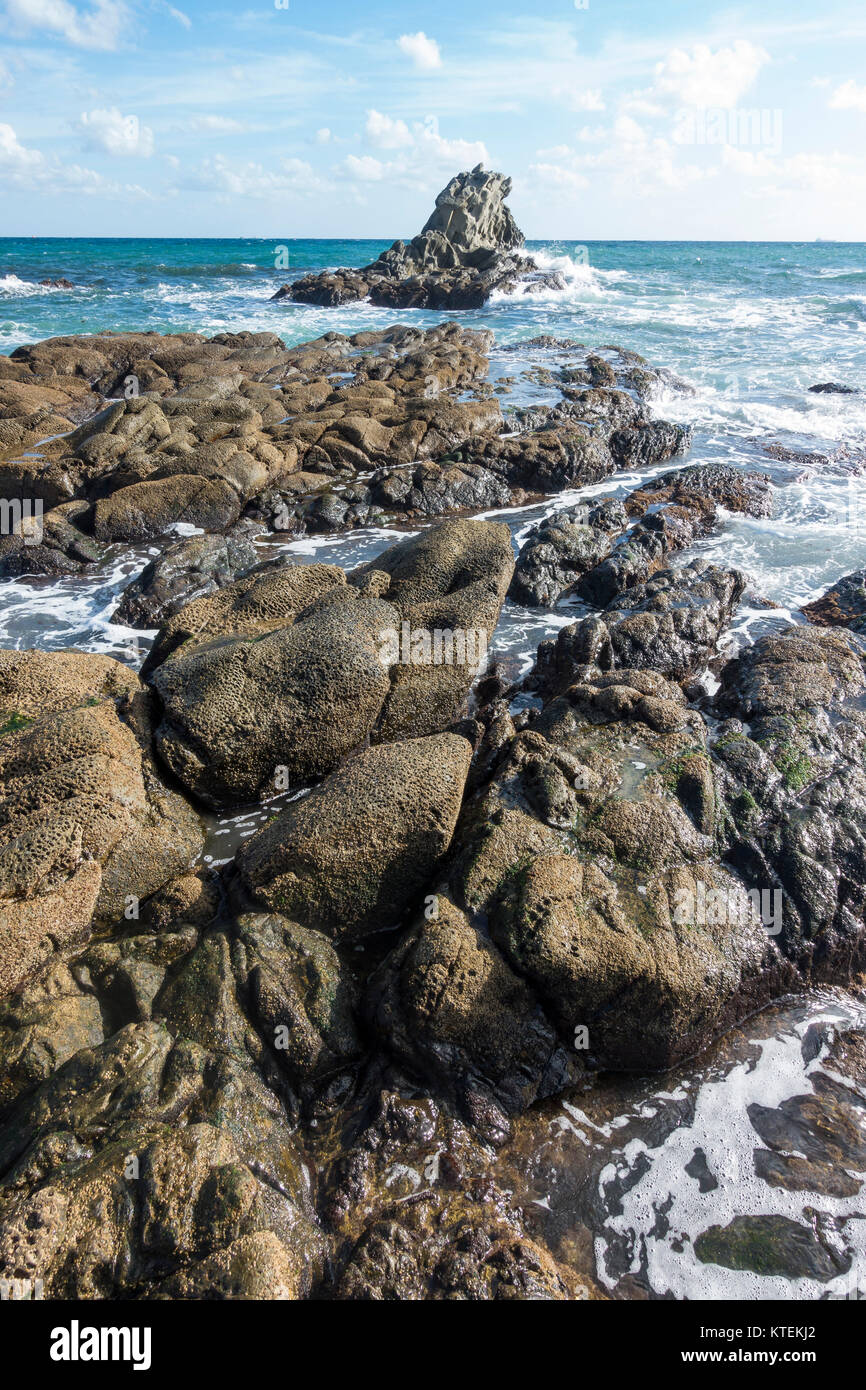 Layers of flysch geology, on the coast at Gibraltar, Algeciras, Spain ...