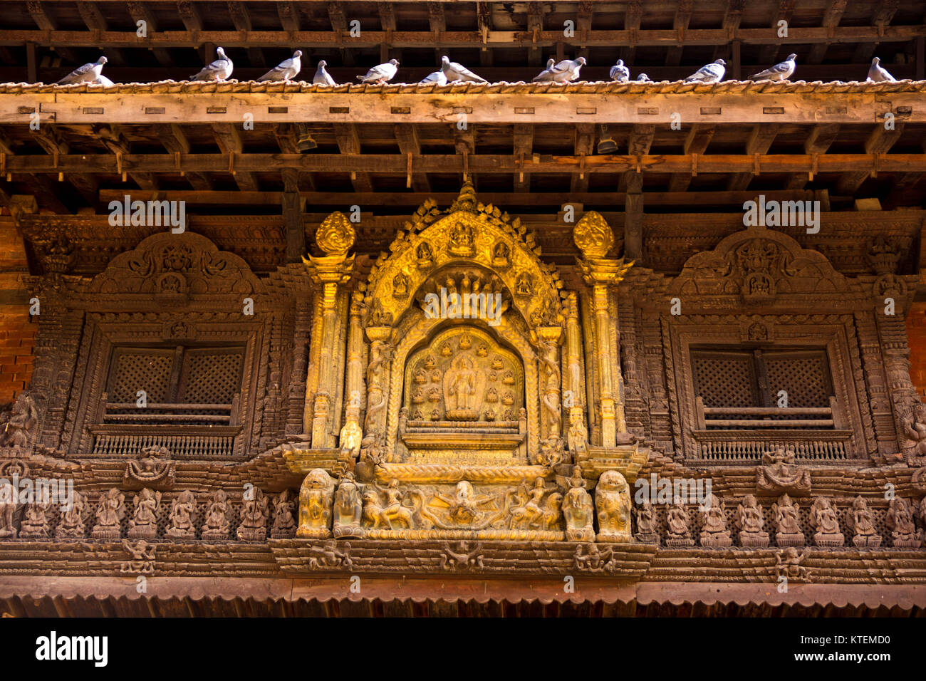 Golden Window from Patan Temple, Nepal Stock Photo - Alamy