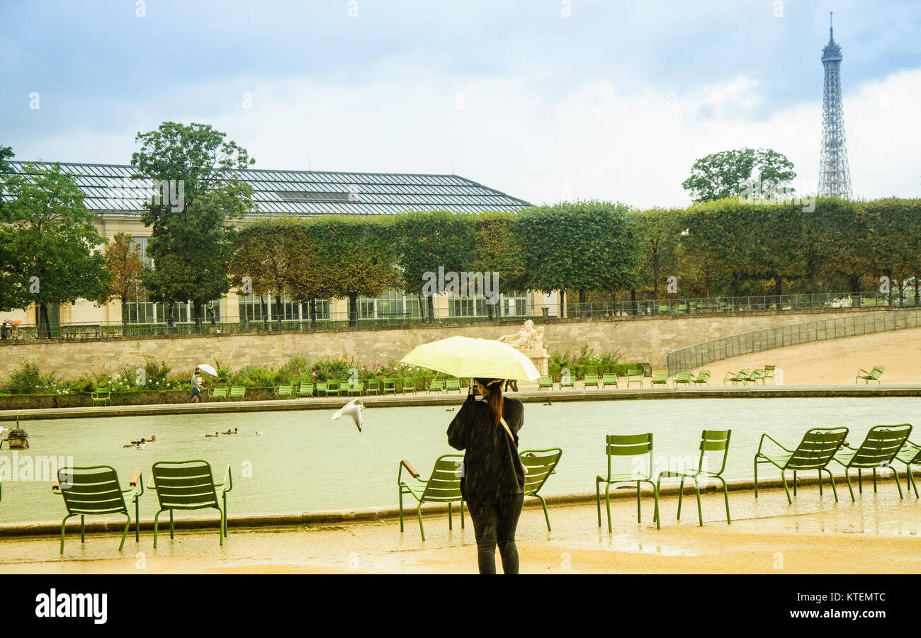 A view of rainy Paris in the spring Stock Photo - Alamy