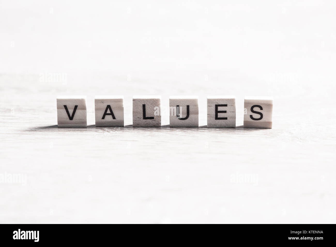 values word of wooden elements with letters Stock Photo - Alamy