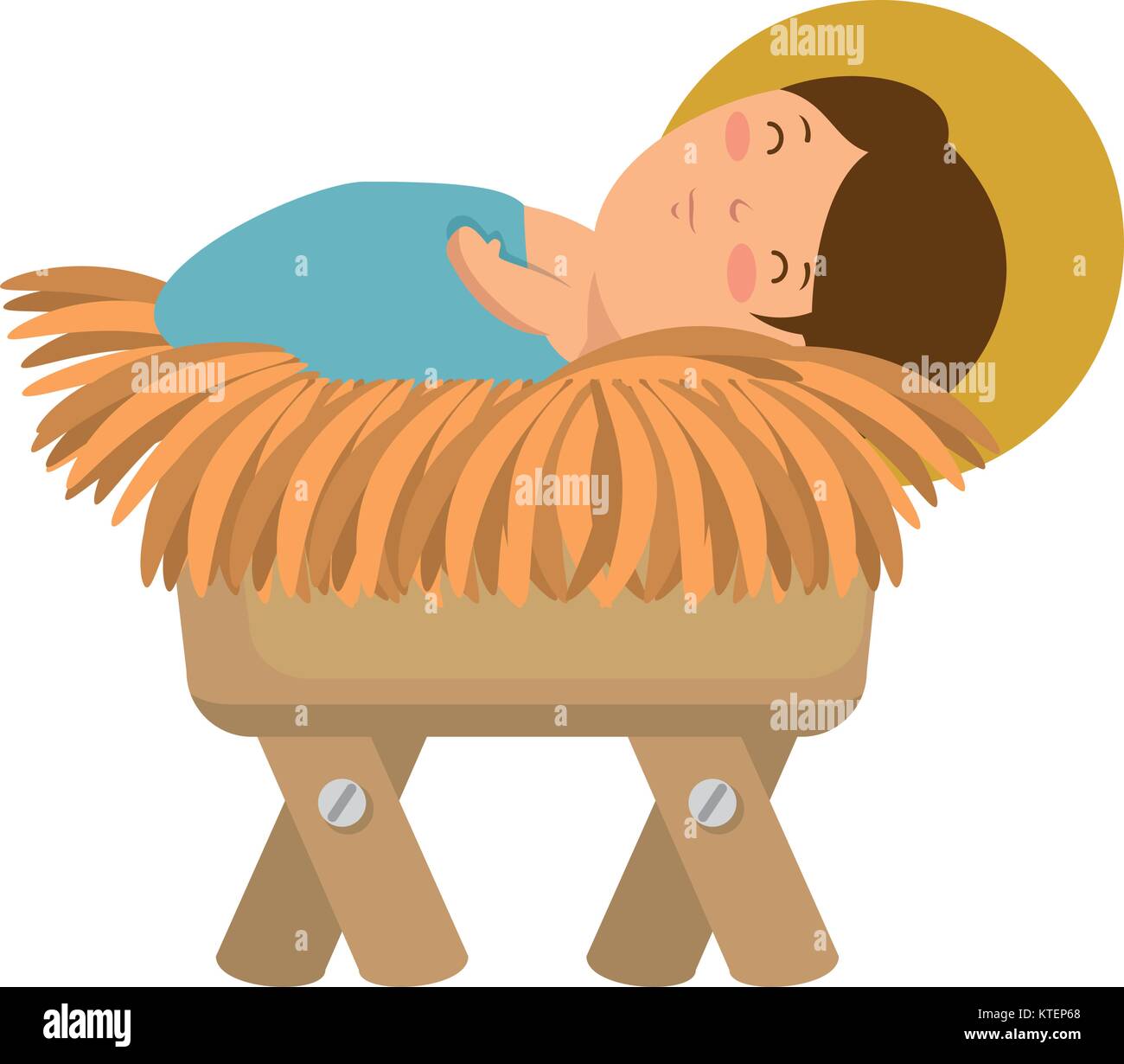 cute jesus baby in cradle vector illustration design Stock Vector Image ...