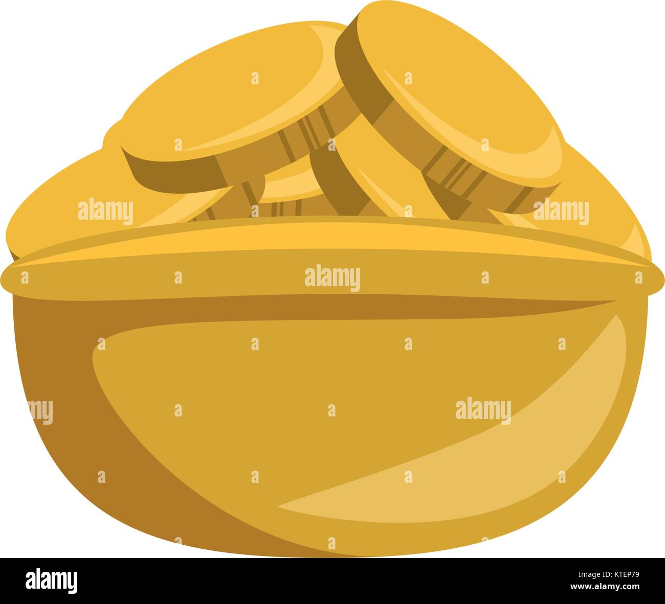 coins in bowl isolated icon vector illustration design Stock Vector ...