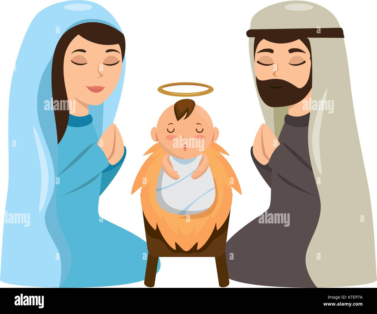 holy family christmas characters vector illustration design Stock ...