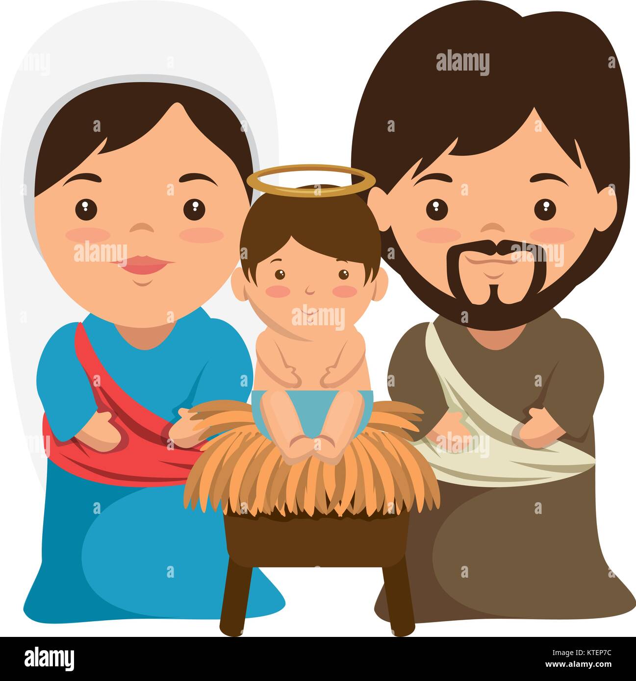 holy family christmas characters vector illustration design Stock ...