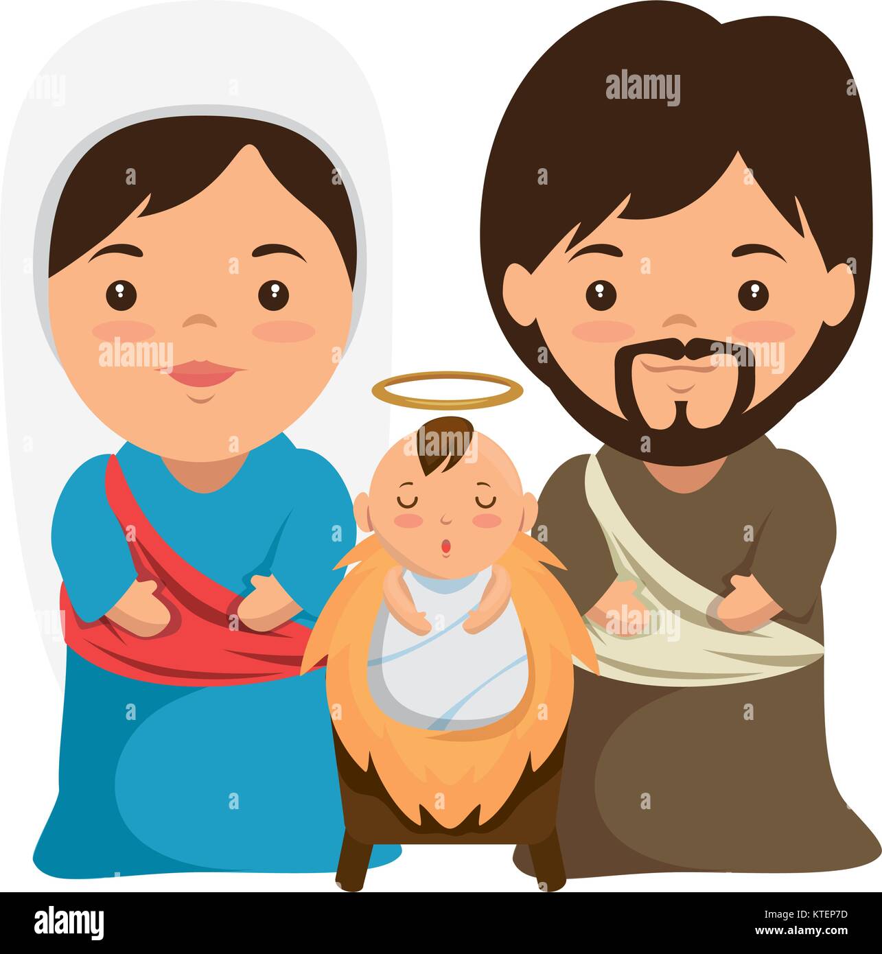 holy family christmas characters vector illustration design Stock ...