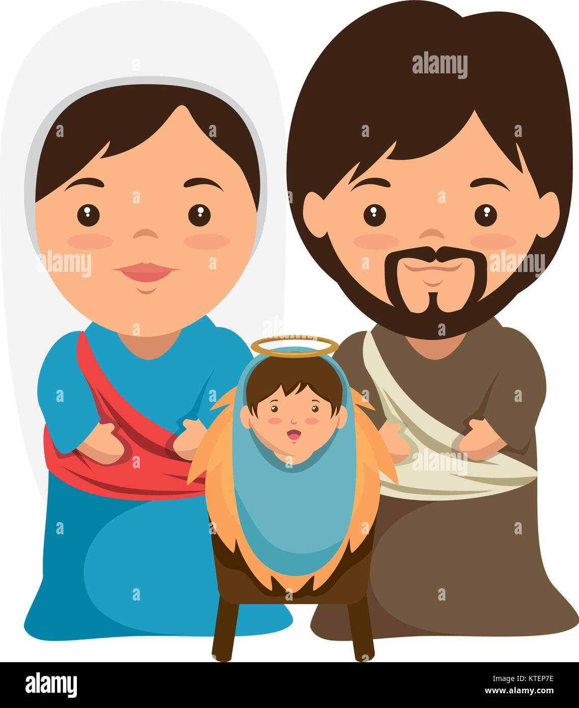 holy family christmas characters vector illustration design Stock ...