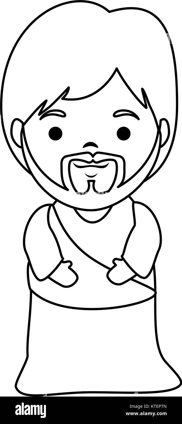 cute saint joseph character vector illustration design Stock Vector ...