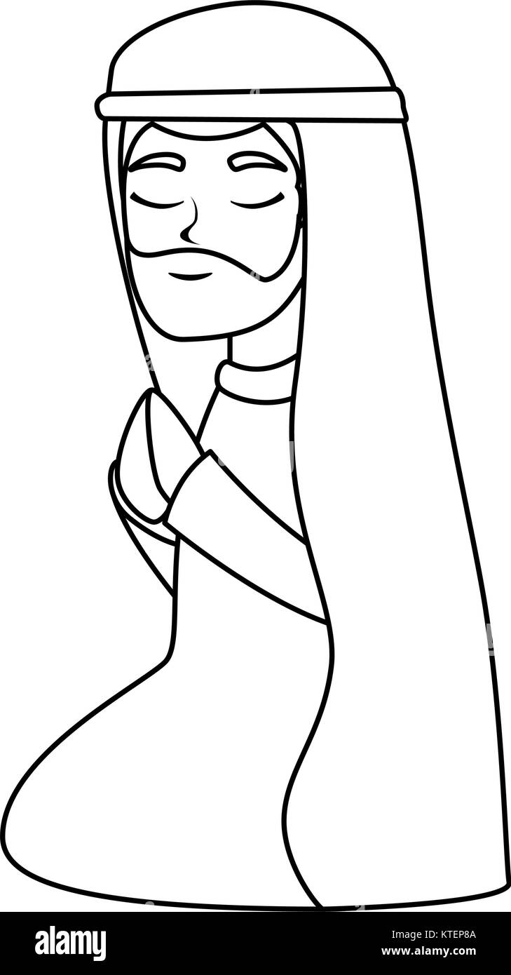 cute saint joseph character vector illustration design Stock Vector ...