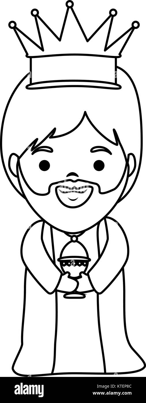 cute king wizard christmas avatar vector illustration design Stock ...