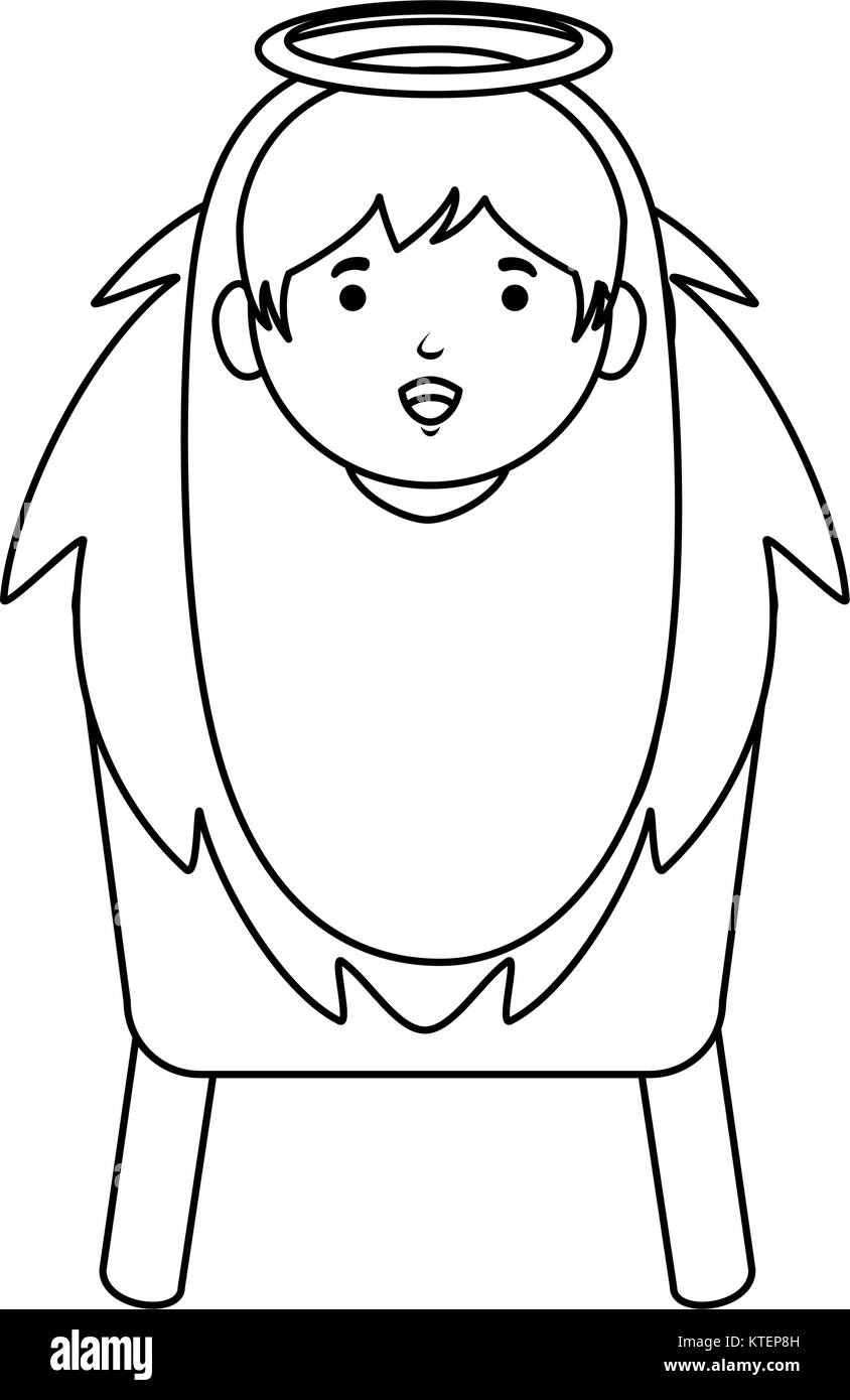 cute jesus baby in cradle vector illustration design Stock Vector Image ...