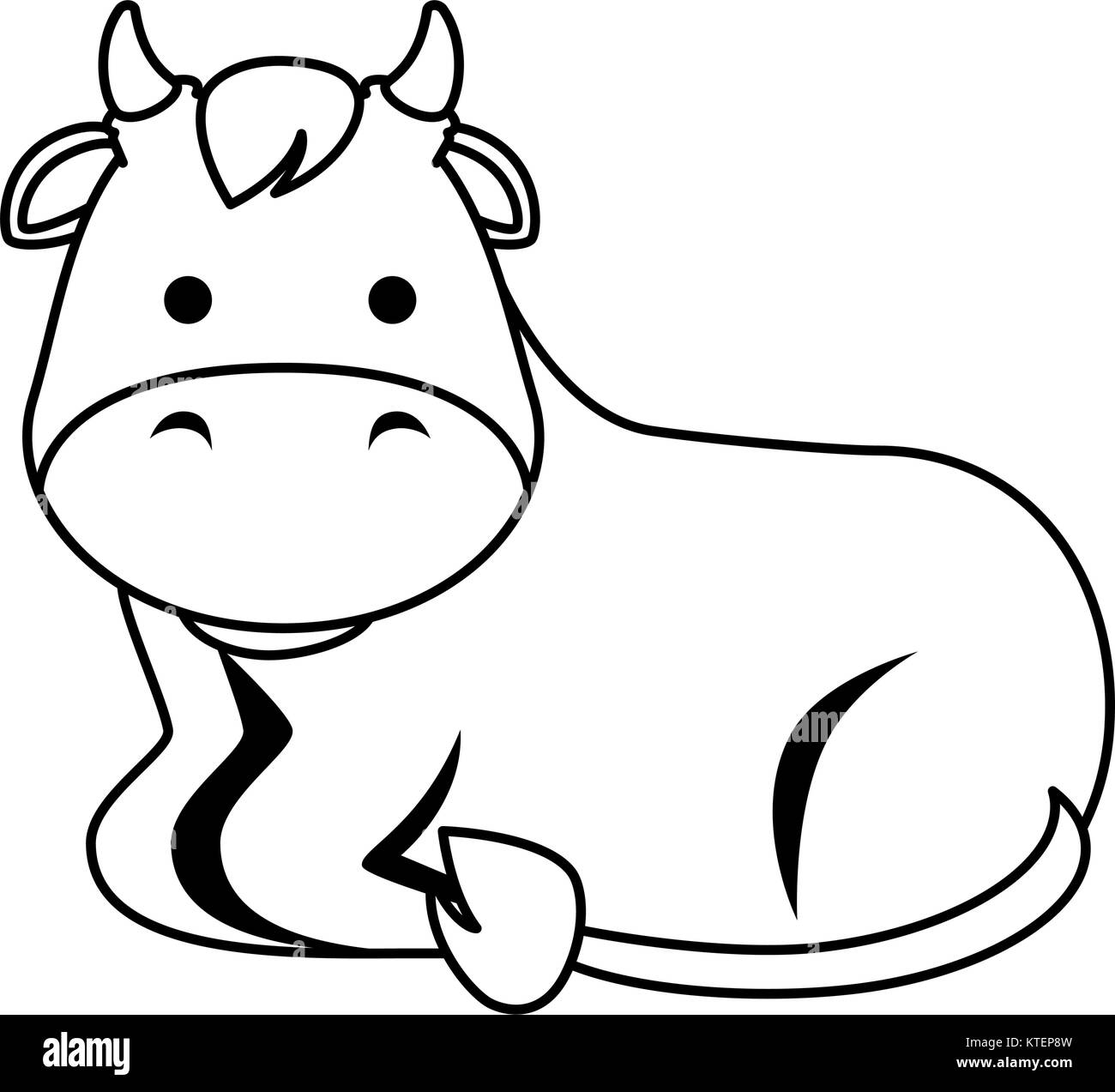 cute ox character icon vector illustration design Stock Vector Image ...