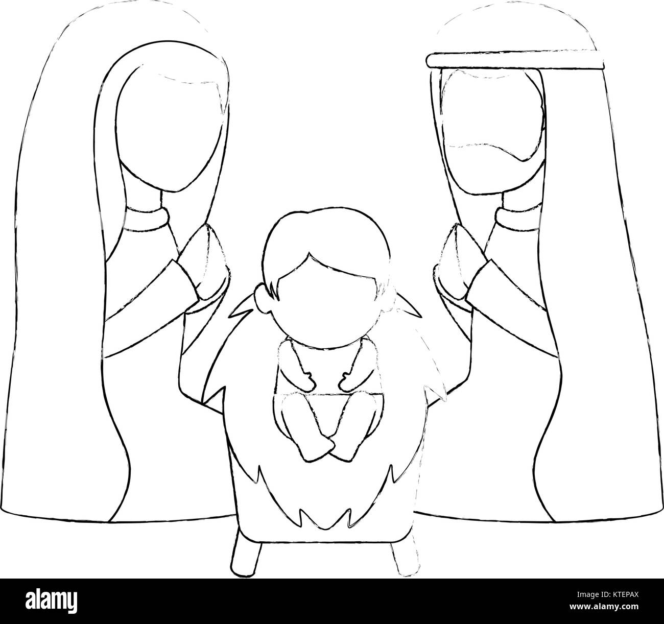 holy family christmas characters vector illustration design Stock ...