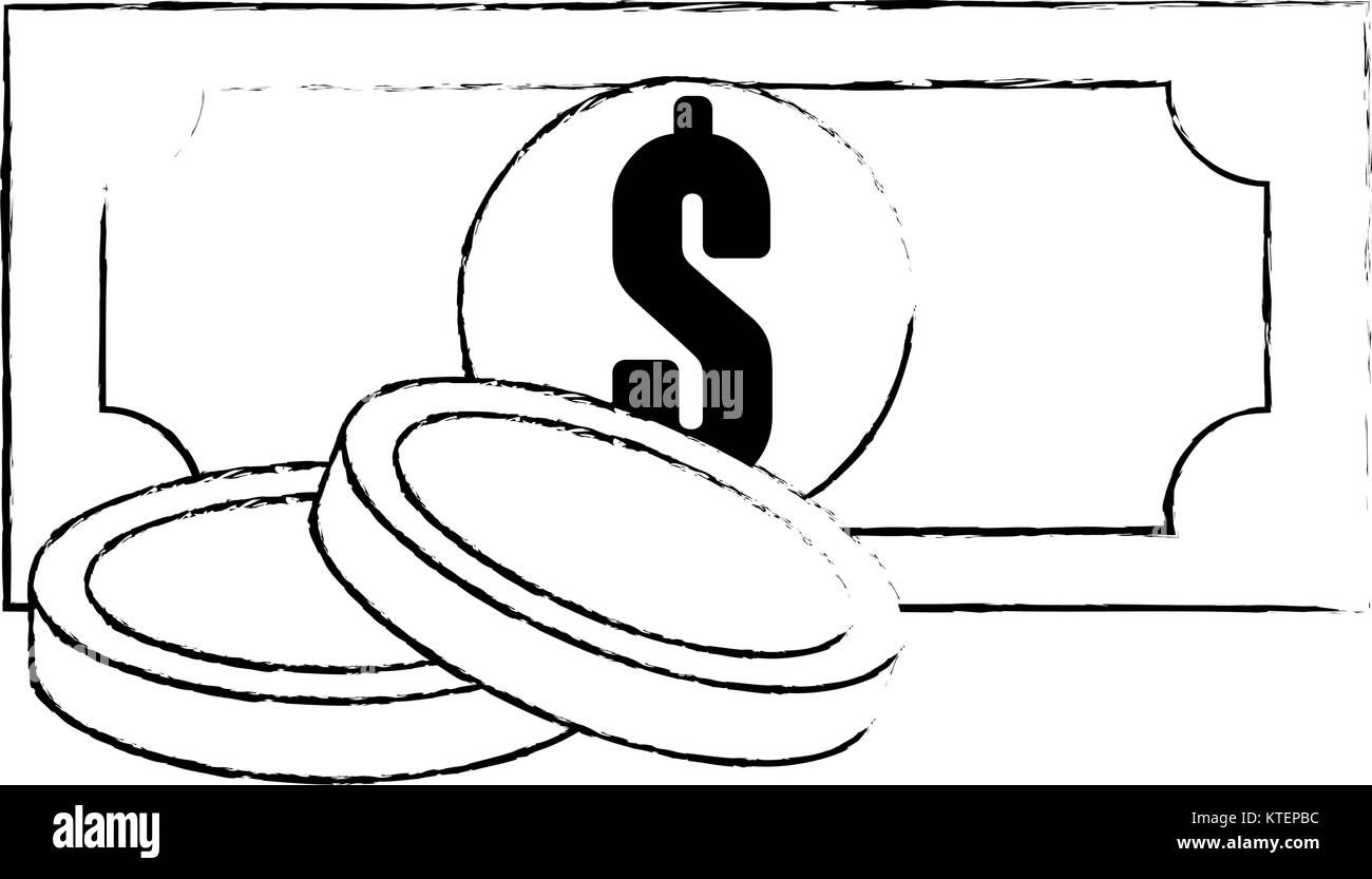 bills and coins icon vector illustration design Stock Vector Image ...