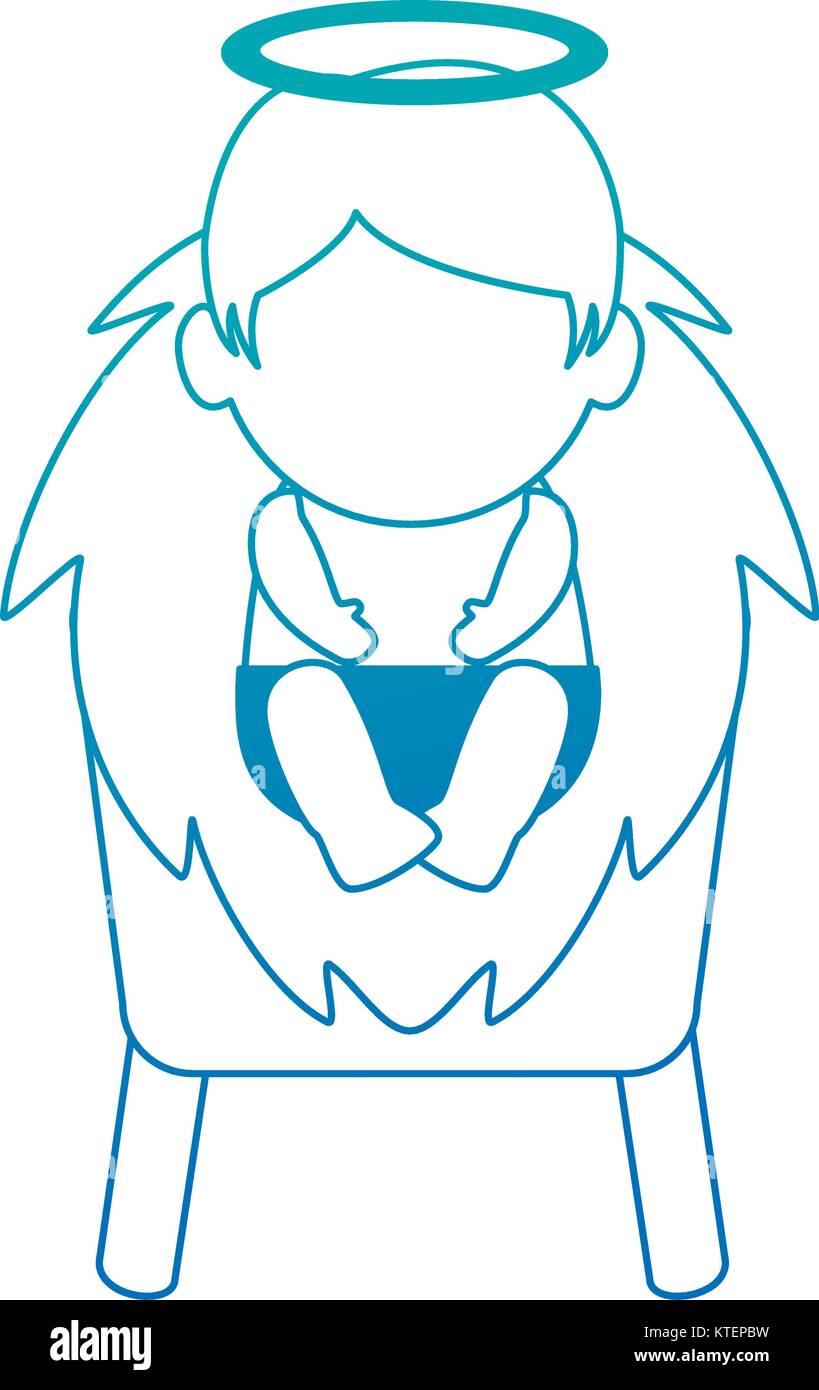 cute jesus baby in cradle vector illustration design Stock Vector Image ...