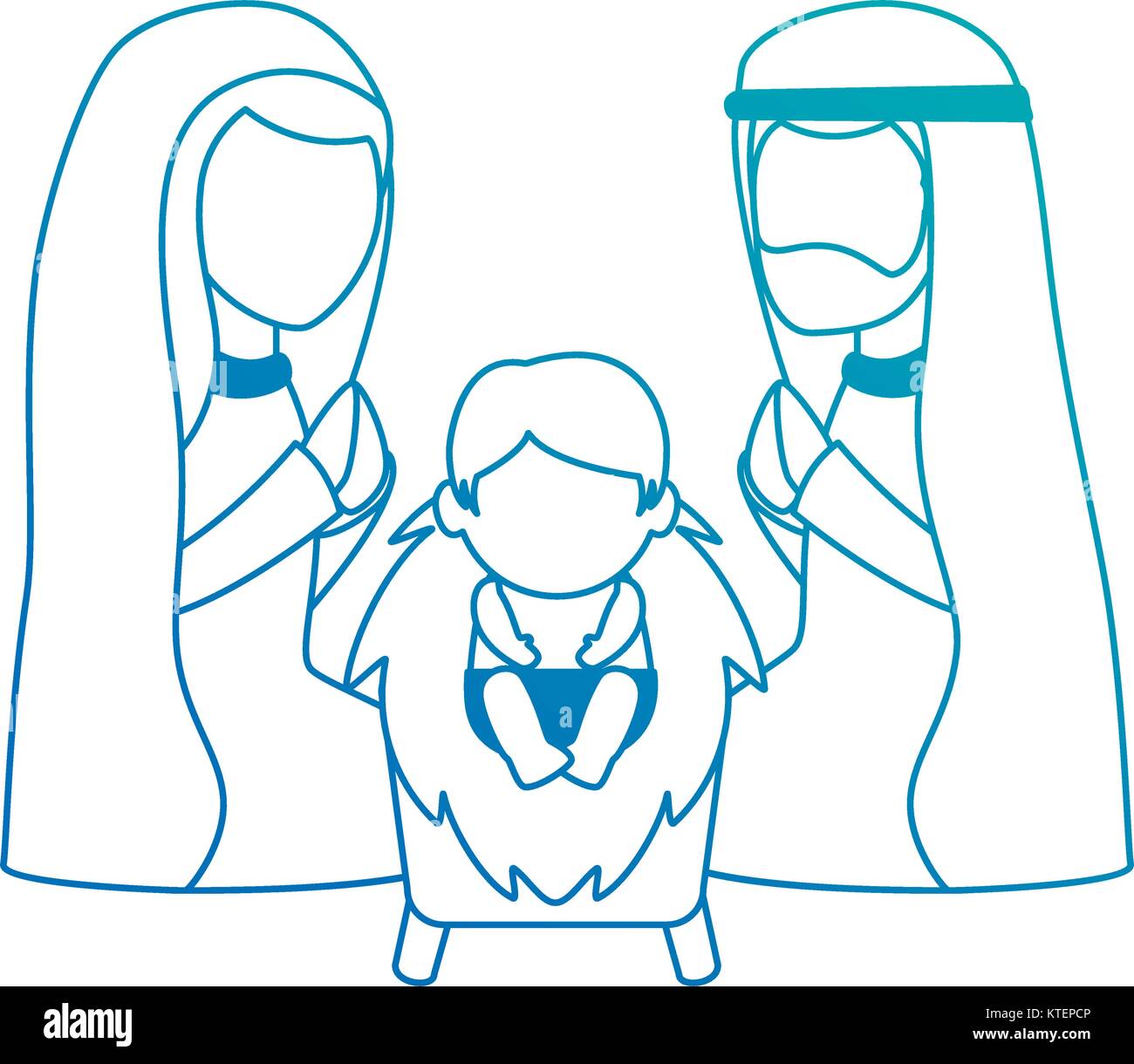 holy family christmas characters vector illustration design Stock ...