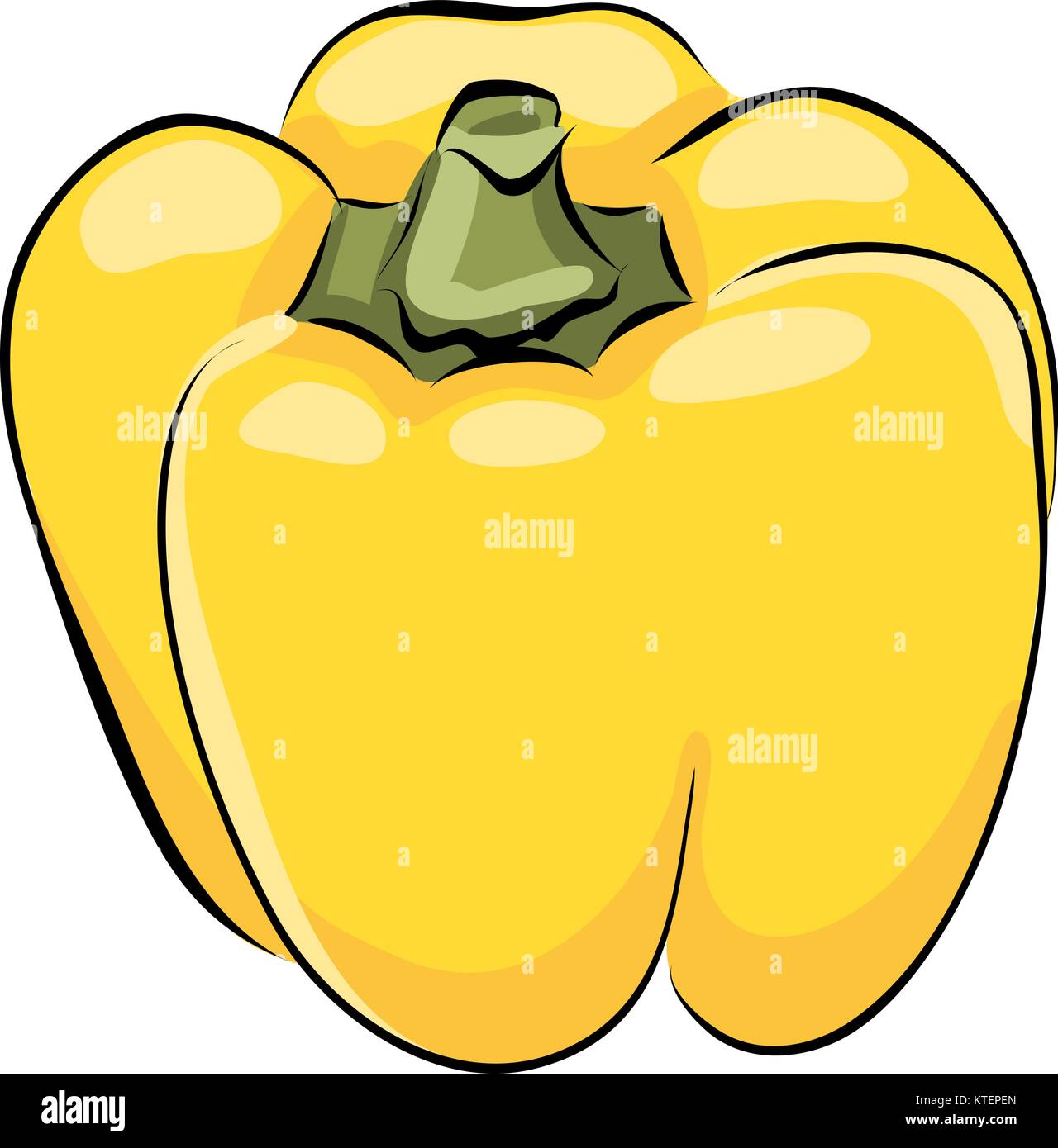 Hand drawn yellow capsicum, vector Stock Vector Image & Art - Alamy