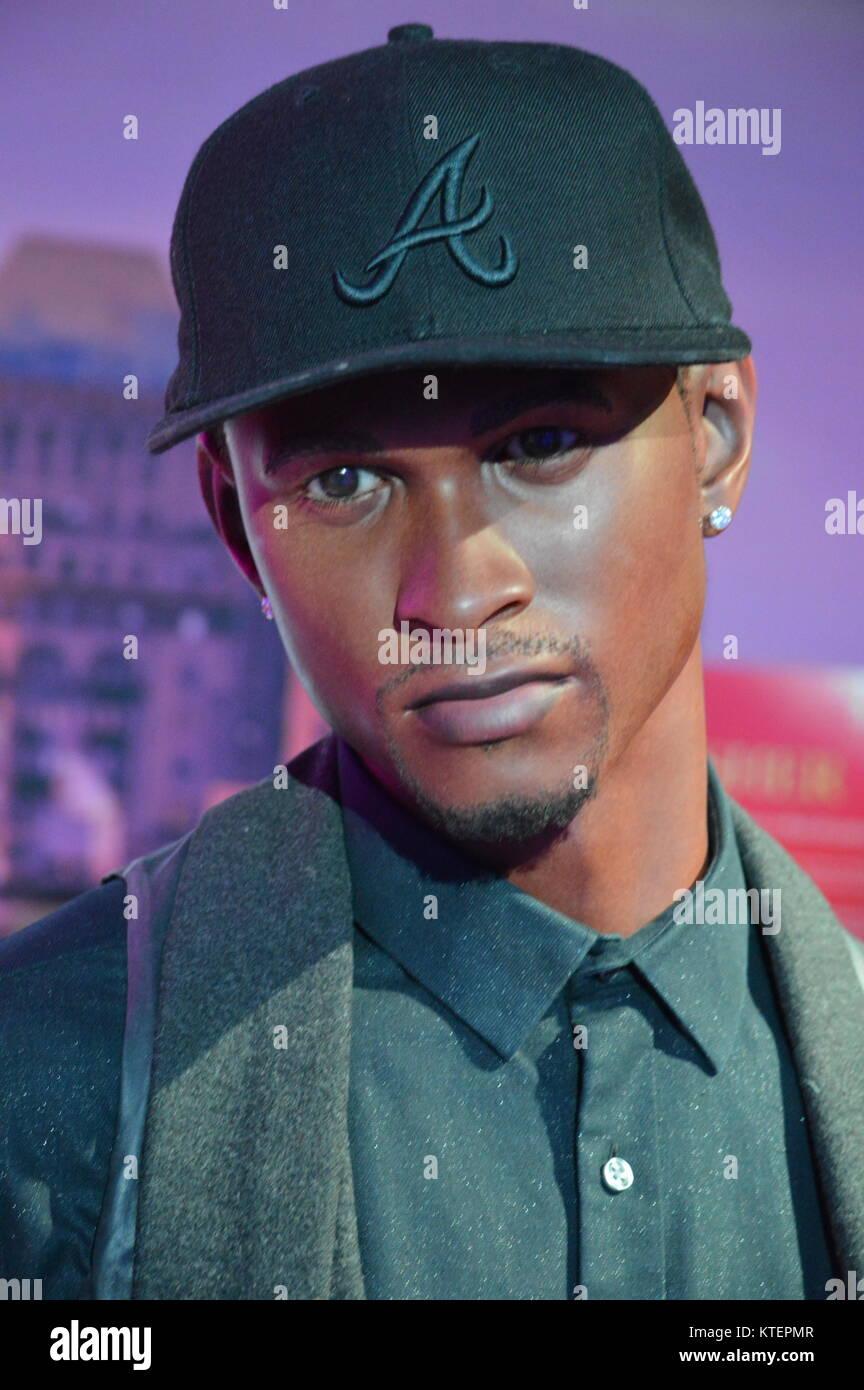 New York, USA. 22 Dec, 2017. The wax figure of Usher on display at ...